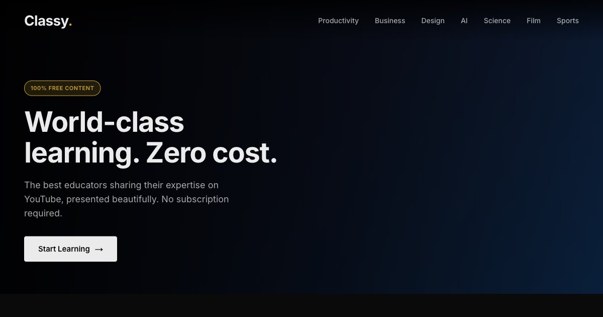 Classy - World-class learning. Zero cost.